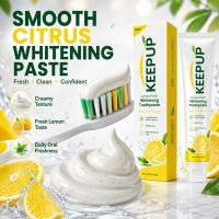 China Bulk Custom Lemon Extract Teeth Whitening Toothpaste Lemon Fresh Clean Feeling Gentle Gum Care Private Label Oral Product for sale