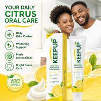 China Bulk Custom Lemon Extract Teeth Whitening Toothpaste Lemon Fresh Clean Feeling Gentle Gum Care Private Label Oral Product for sale