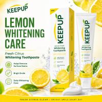 China Bulk Custom Lemon Extract Teeth Whitening Toothpaste Lemon Fresh Clean Feeling Gentle Gum Care Private Label Oral Product for sale