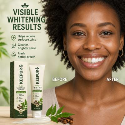 China Custom Logo 120g Herbal Clove Neem Whitening Toothpaste Natural Gentle Oral Care Fresh Breath Wholesale Oral Care Factory for sale