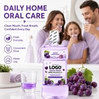 China Customized 500ml Household Mouthwash with Grape Flavor Eliminates Odors Maintains Oral Hygiene Mouthwash for sale