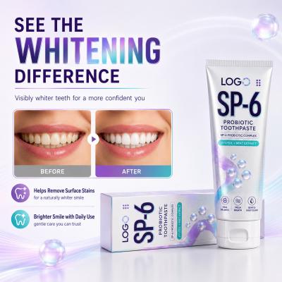 China Keepup SP-6 Probiotic Teeth Whitening Toothpaste Mint Flavor Organic Ingredients Fluoride Free Removes Stains Cleans Mouth for sale