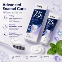 China Custom 7.5% Nano Hydroxyapatite Teeth Whitening Toothpaste Anti Sensitivity Enamel Protecting Fluoride Free Dentifrice for sale