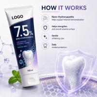 China Custom 7.5% Nano Hydroxyapatite Teeth Whitening Toothpaste Anti Sensitivity Enamel Protecting Fluoride Free Dentifrice for sale