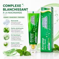 China OEM Customized Niacinamide Teeth Whitening Toothpaste Mint Flavor Cleans Plaque Fluoride Free Pate Dentifrice Blanchissant for sale