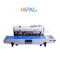 China HIPAC Continuous Sealing Machine Hot Sealer with 0-300℃ Temperature Range and 0-18m/min Sealing Speed for Foil Bags and Films for sale