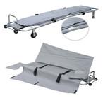 China Emergency Folding Funeral Body Stretcher For Ambulance With Wheels Color Grey for sale