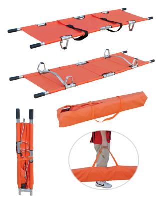 China Two Folding Medical Stretcher  Fire Rescue Transport Inverted Trianagular Leg for sale