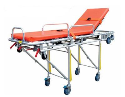 China Double-Tube Automatic Loading Stretcher Folding Ambulance Stretcher 75 Degree Transfer Patient for sale