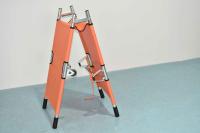 China Foldable Two Fold Stretcher Aluminum for Medical Emergency with Patient Holding Strap for sale