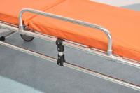 China 159Kg 55cm Foldable Stainless Steel Stretcher Trolley With Wheels Transfer Patient for sale