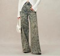 China Street-style wide-leg fit with a mid-high waist for sale