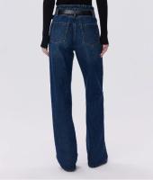 China High-waisted straight-leg denim trousers. for sale