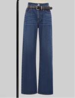 China High-waisted straight-leg denim trousers. for sale