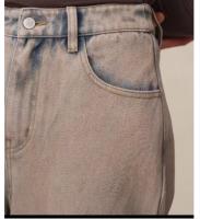 China High-waisted straight-leg denim trousers for sale