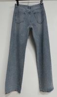 China Trendy Rhinestone Embellishments Straight Cropped Jeans For Eye Catching Fashionable Look for sale
