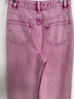 China Extra Long Wide Leg Design  Pink Denim  Jeans For A Leg-Lengthening Effect for sale