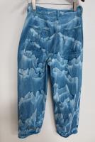 China Bold Letter Print Vibrant Tie Dye Denim Bottom Tie Dye Jeans Men'S for sale