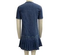 China Classic Crew Neck And Short Sleeves Denim Dress For A Timeless Look for sale