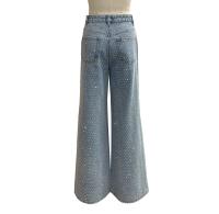 China Sparkling Rhinestone Embellishments Denim Bottom For A Glamorous And Eye-Catching Look for sale