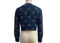 China All Over Bow Print Stylish Jean Jacket Playful And Feminine Look Jacket for sale