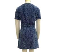 China Textured Tweed Knit Fabric Jeans Dress For A Chic Vintage Inspired Look for sale