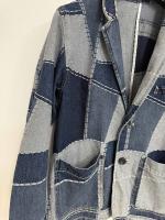 China Trendy Jacquard Elements Denim Blazer For A Bold And Stylish Look for sale
