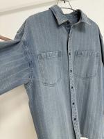 China Vintage denim shirt with stylish jacquard patterns for sale