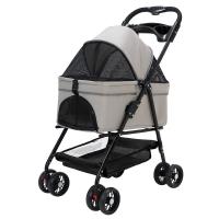 China Adjustable Handle Folding Wagon Cart Breathable Customized Dog Trolley Cart for sale