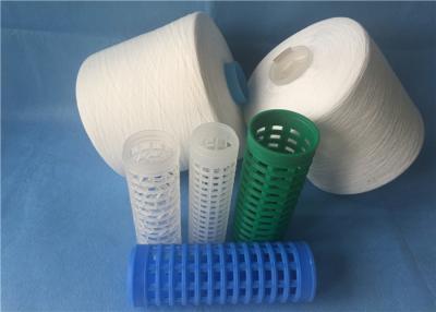 China Virgin Raw White 100% Ring Spun Polyester Yarn 20/2 Plastic Dye Cone Yarn 1.25kg / Cone for sale