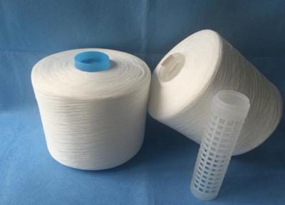 China Ring Spun Raw White Virgin Polyester Yarn 30s/3 1.2 Kgs Plastic Cone for sale