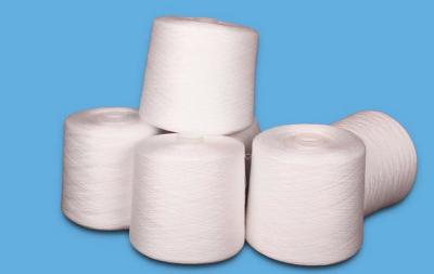 China 40 / 2 40 / 3 100% Spun Polyester Yarn on Plastic Dying Tube Natural White for sale