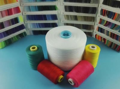 China Eco - friendly Raw White 20S / 3 100% Polyester Spun Yarn for Sewing Thread for sale