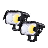 China 4000LM Motorcycle LED Spotlight IP67 Waterproof Motorcycle Riding Lights Double Lens Innovation Matrix Light for sale