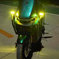 China 4000LM Motorcycle LED Spotlight IP67 Waterproof Motorcycle Riding Lights Double Lens Innovation Matrix Light for sale