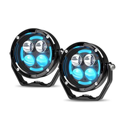 China 140W Motorcycle LED Spotlight 14000LM Motorbike Auxiliary Lights 12V - 24V   4 LED Beads for sale