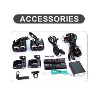 China 100W LED Motorcycle Spotlights 3200K - 6500K Motorbike Spotlights 6000LM Micro Wire Control 12V - 80V for sale