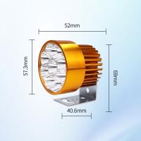 China 9~80V Motorcycle External Spotlight Aluminum Alloy Single White Light 12W for sale