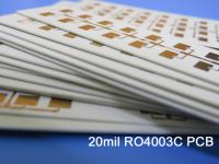 China Rogers RO4003C Hydrocarbon Ceramic woven glass 2-layer rigid PCB Electroless Nickel Immersion Gold for sale