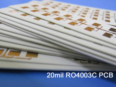 China Rogers RO4003C Hydrocarbon Ceramic woven glass 2-layer rigid PCB Electroless Nickel Immersion Gold for sale