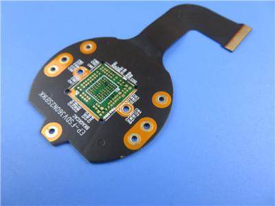 China Double Layer Flexible Printed Circuit (FPC) With Black Coverlay and FR4 as Stiffener plus Gold Pads for Gigabyte Switch for sale
