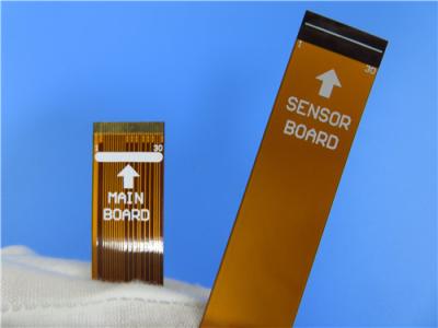 China Double Sided Flexible Printed Circkuit (FPC) Built on Polyimide PCBs with Immersion Gold Header for Sensors for sale