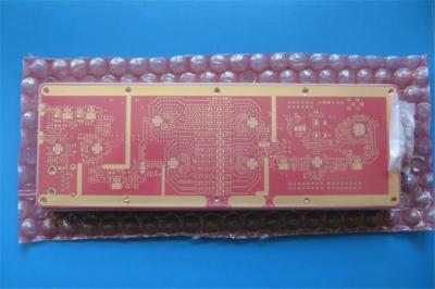 China 10 Layer RF PCB Built On RO4350B and FR-4 Combined With Red Solder Mask and Immersion Gold for sale