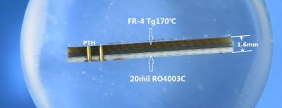 China Hybrid Multilayer High Frequency PCB Board Bulit On Rogers 20mil RO4003C and FR-4 for sale