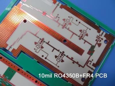 China Hybrid RF and Microwave 5-layer Circuit Boards Built On 10mil RO4350B and FR-4 for sale