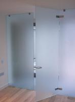 China Customized Frosted Tempered Glass Door For Meeting Room High Strength for sale