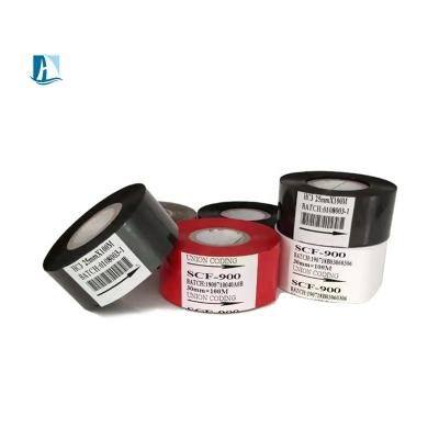 China 12mm Custom Request Black Hot Stamp Ribbon for Barcode Printing and Product Labeling for sale