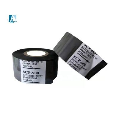 China Round Handwriting Printing Ribbon 30mm Width 100M Length for Hot Stamping Date Coding for sale