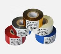 China Golden PET Film 55mm*100m for Hot Stamping Foil and Date Printer Ribbon SCF900 Roll Perfume Machine for sale