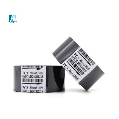 China 30*100m Black Hot Stamping Foil for HP241B Batch and Expiry Date Printing Machine for sale